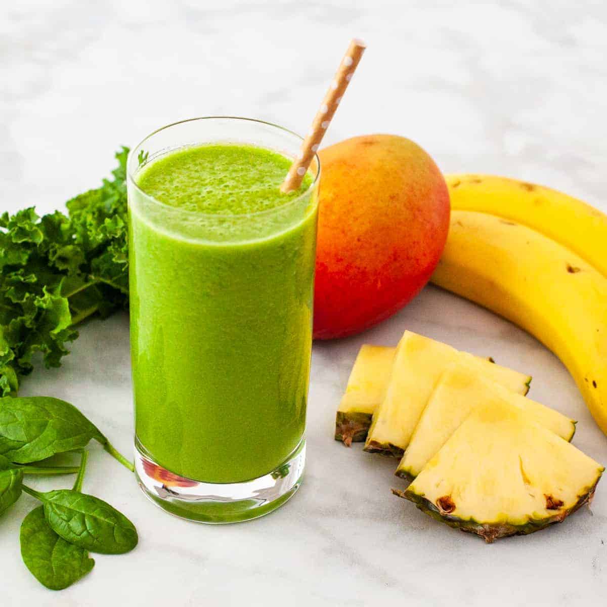 Tropical Green Smoothie - Dishes With Dad