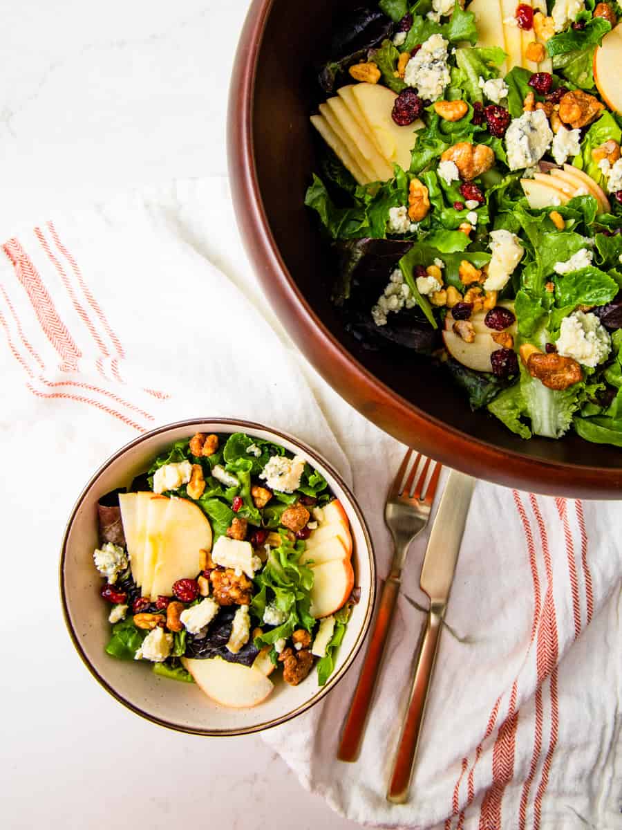 Apple Walnut Salad with Cider Vinaigrette - Dishes With Dad
