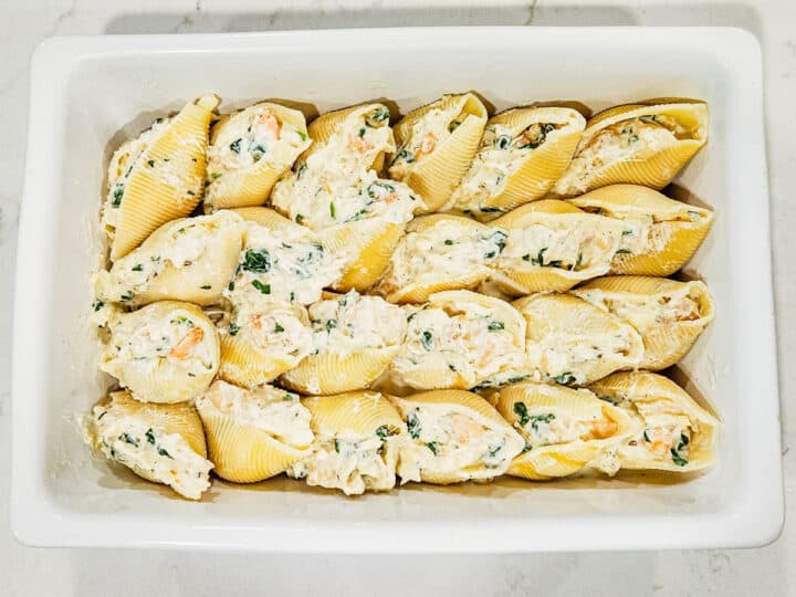 Seafood Stuffed Shells - Dishes With Dad
