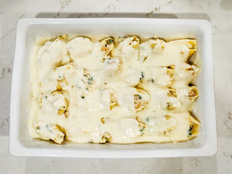 Seafood Stuffed Shells - Dishes With Dad