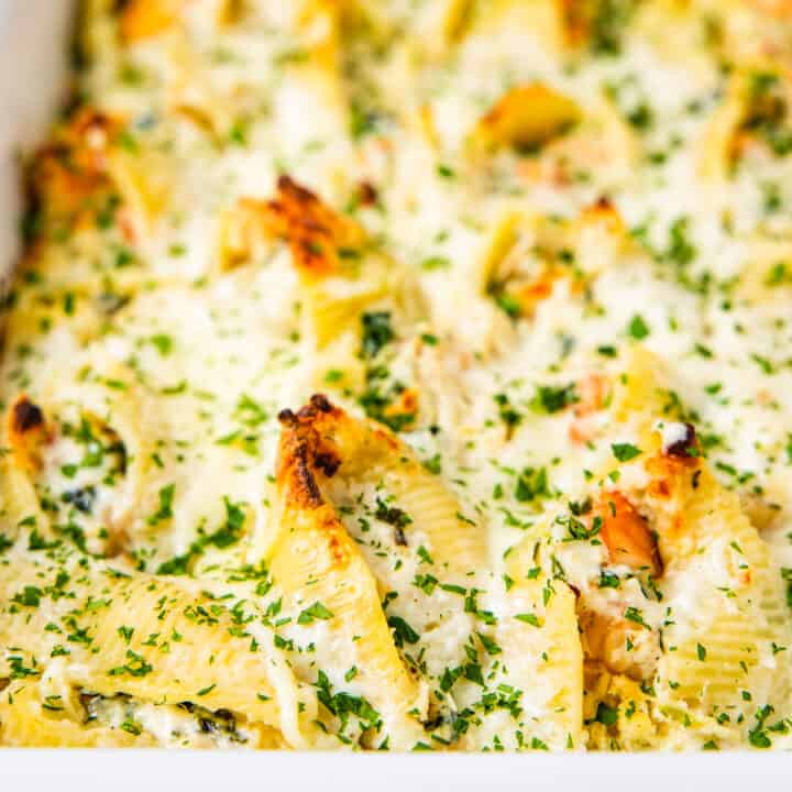 Seafood Stuffed Shells - Dishes With Dad