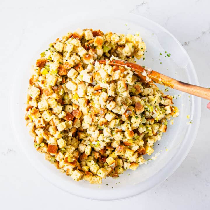 Traditional Bread Stuffing - Dishes With Dad