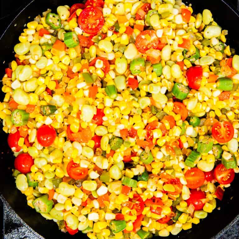 Corn Succotash - Dishes With Dad